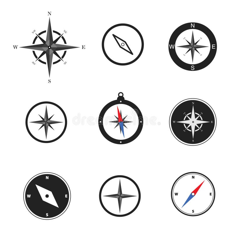 Compass set illustration stock vector. Illustration of vector - 100746552