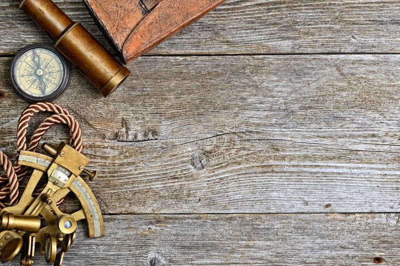 Compass, Sextant and Telescope Stock Image - Image of pointer ...