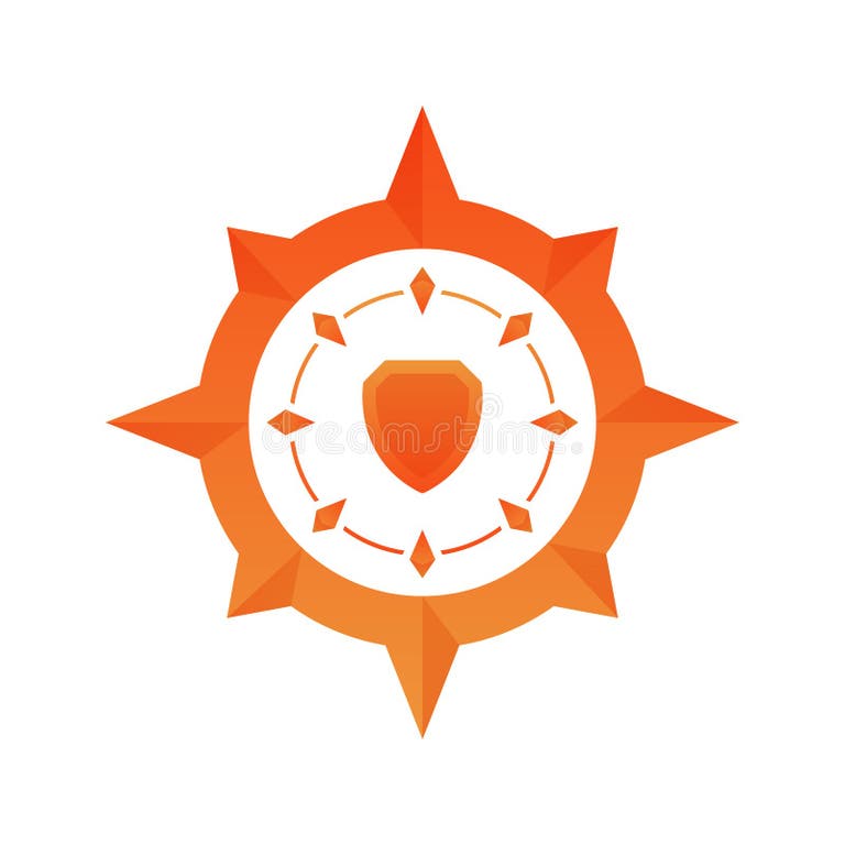 Compass Shield Logo Element Design Template Icon Stock Vector ...