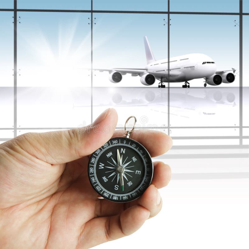 Compass Showing the Right Direction Stock Image - Image of airport ...