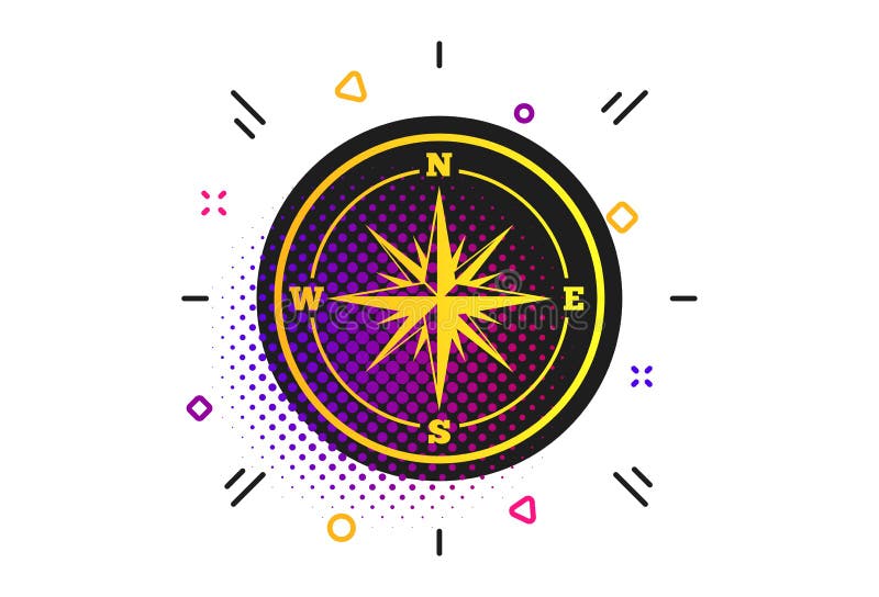 Compass Sign Icon. Windrose Navigation Symbol. Vector Stock Vector ...