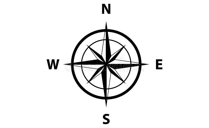 Compass Silhouette In Black Stock Vector - Illustration of simplicity ...