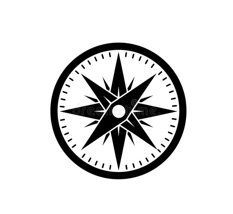 Compass silhouette stock vector. Illustration of south - 380840902