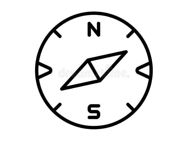 Compass Single Isolated Icon with Outline Style Stock Vector ...