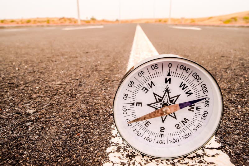A Compass is Sitting on the Road Stock Photo - Image of equipment ...