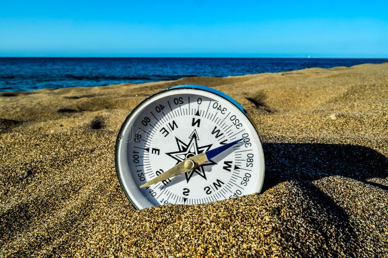 Compass Sitting Sand Pointing West Stock Photos - Free & Royalty-Free ...