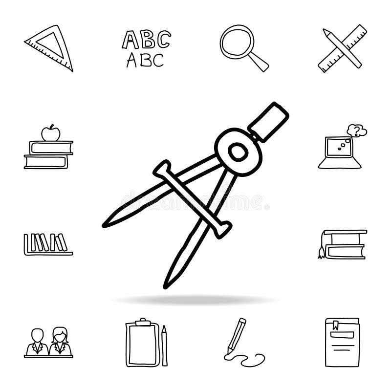 Compass Sketch Icon. Element of Education for Mobile Concept and Web ...