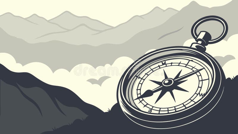 Compass in Snowy Mountains, Guiding Paths through Winter S Embrace ...