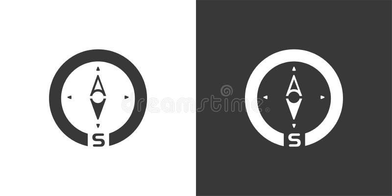 South Direction Compass Icon. Stock Vector - Illustration of isolated ...