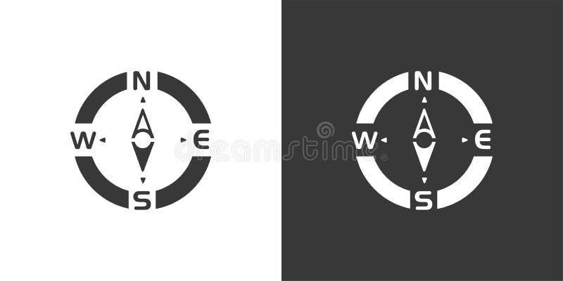 Compass. South East Direction. Icon. Weather and Map Glyph Vector ...