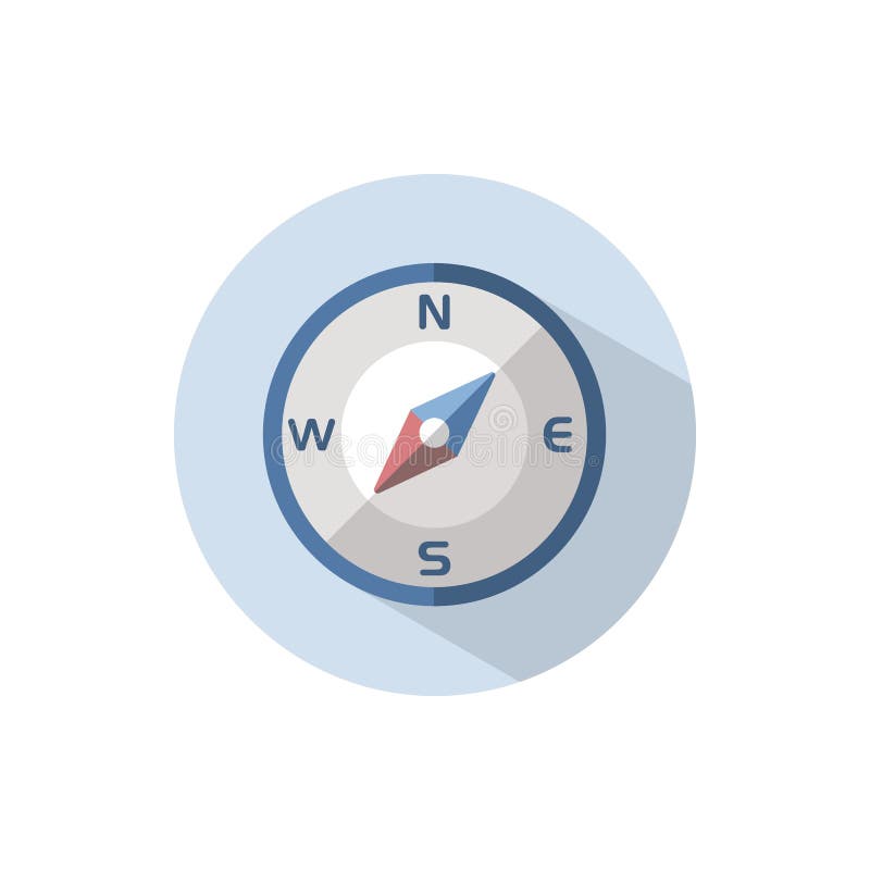 Compass. South Direction. Color Icon with Shadow. Weather Vector ...