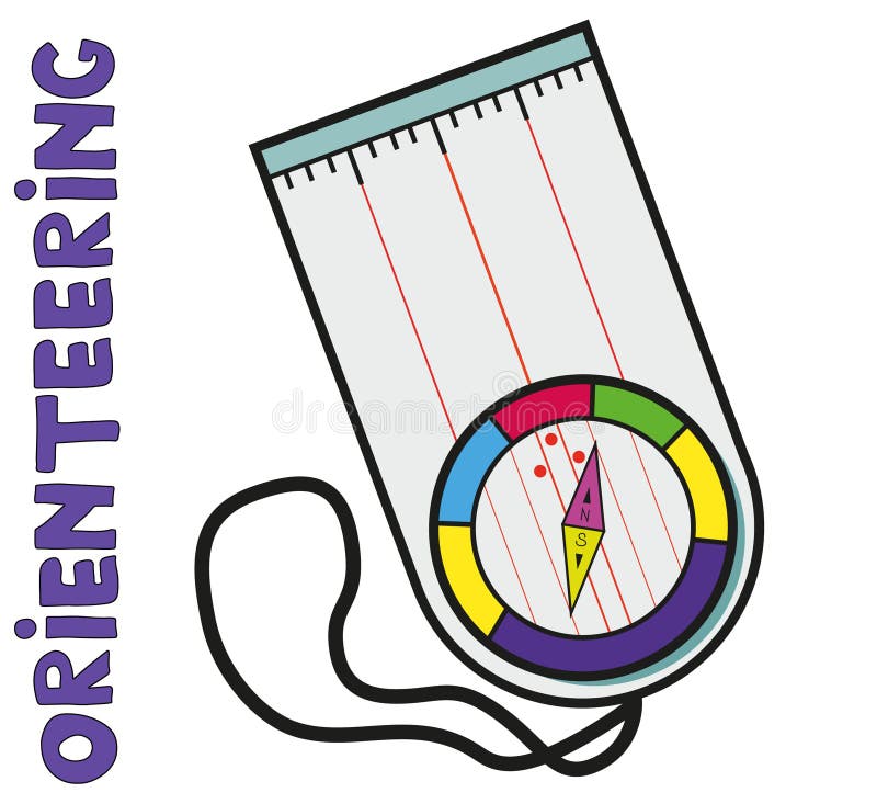 Compass of Sports Orienteering. Flat, Stock Vector - Illustration of ...