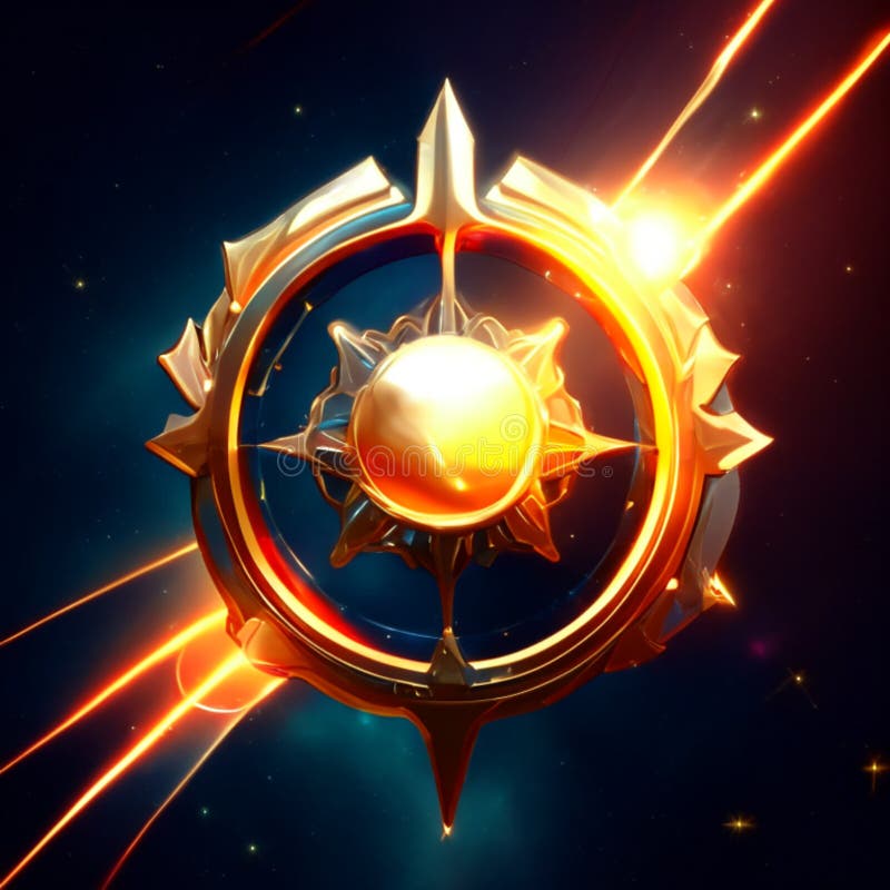 Compass and Star on a Dark Background. 3D Illustration Stock ...