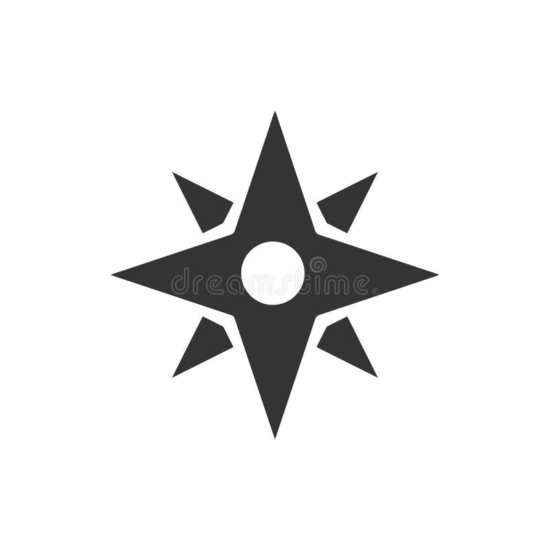 Compass Star Icon stock vector. Illustration of symbol - 129166804