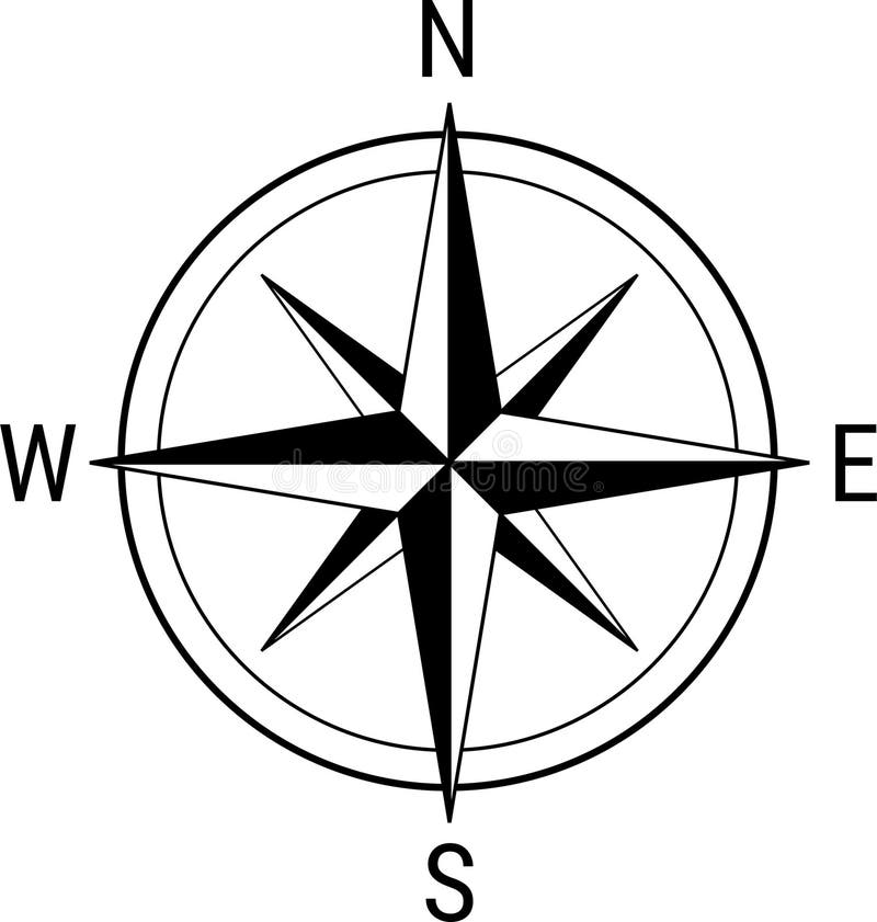 Compass Star Icon on Transparent Background Stock Vector - Illustration ...