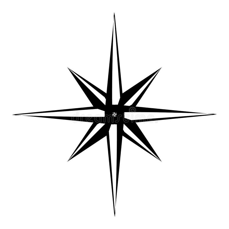 Compass Star in Lineart Style Stock Vector - Illustration of star ...