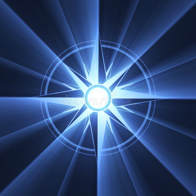 Compass Star Symbol Sun Light Halo Stock Illustration - Illustration of ...