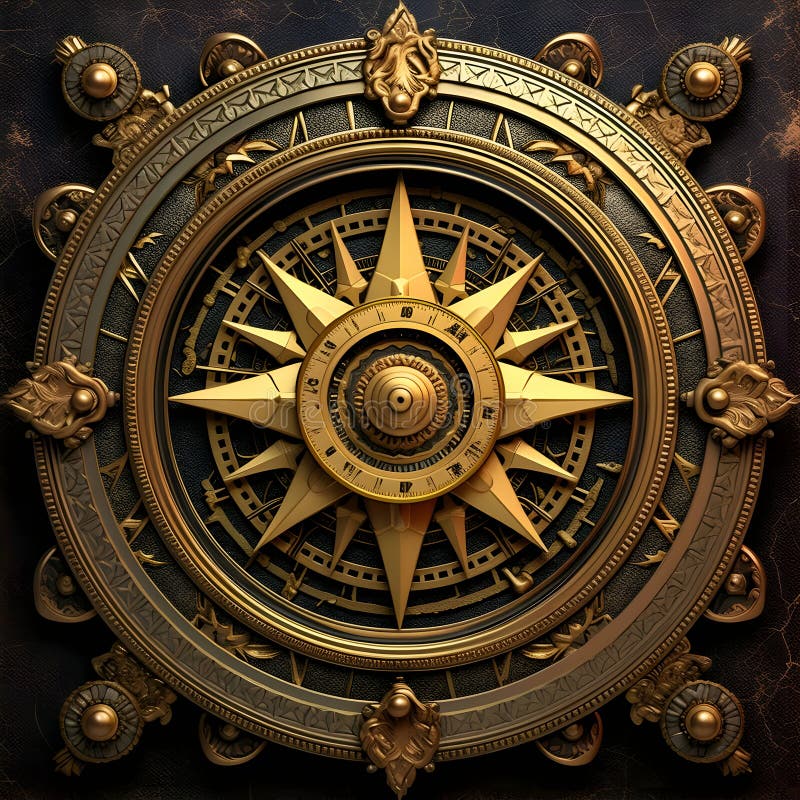 Compass and Star Symbol of Sailing Graphic Vector Stock Illustration ...