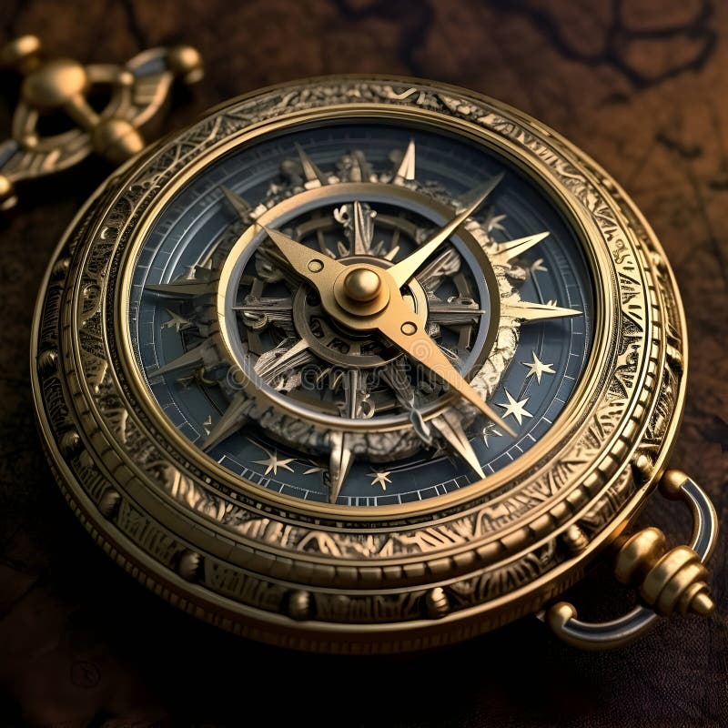 Compass and Star Symbol of Sailing Graphic Vector Stock Illustration ...