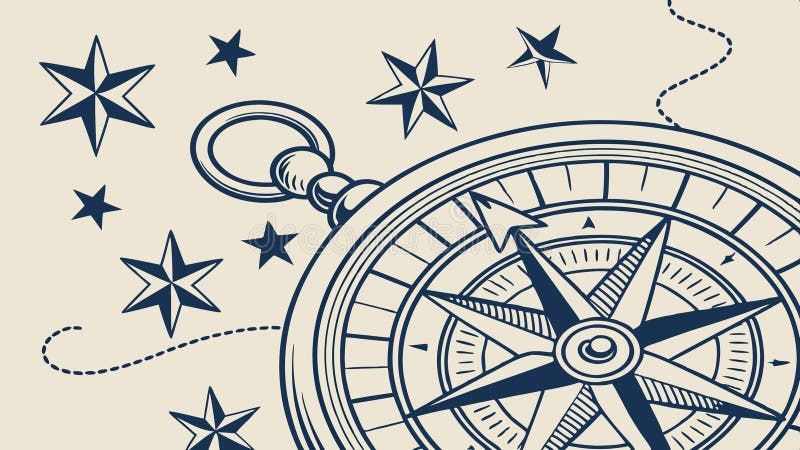 Compass with Stars and Rope. Nautical Guide Vector Design Generative AI ...