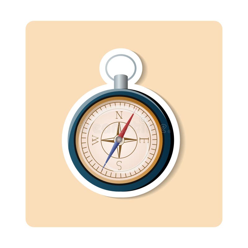 Compass Sticker Illustration. Device, Arrow, Rose, Round. Editable ...