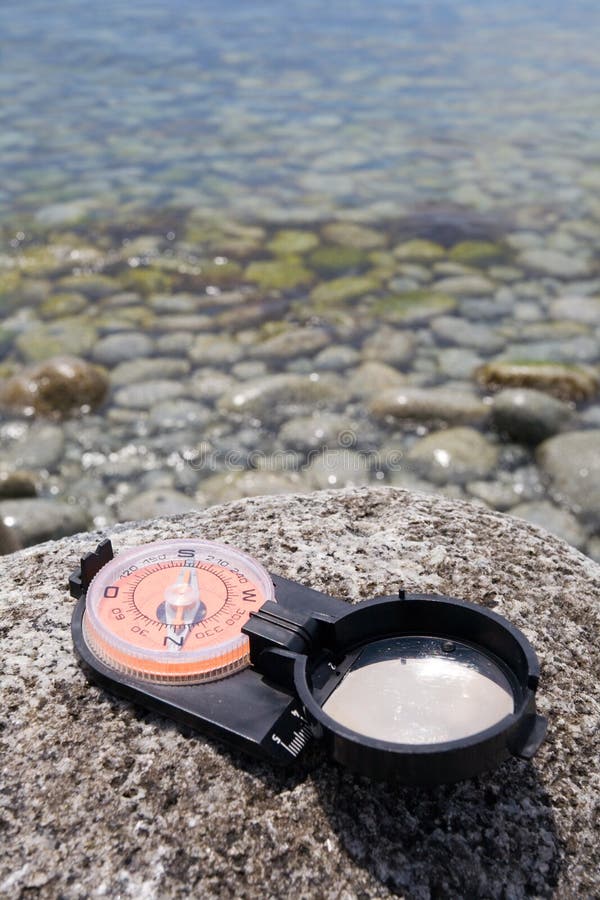 Compass & stone stock image. Image of guidance, journey - 2635913