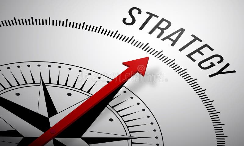 Compass with a Strategy Icon. Stock Illustration - Illustration of ...