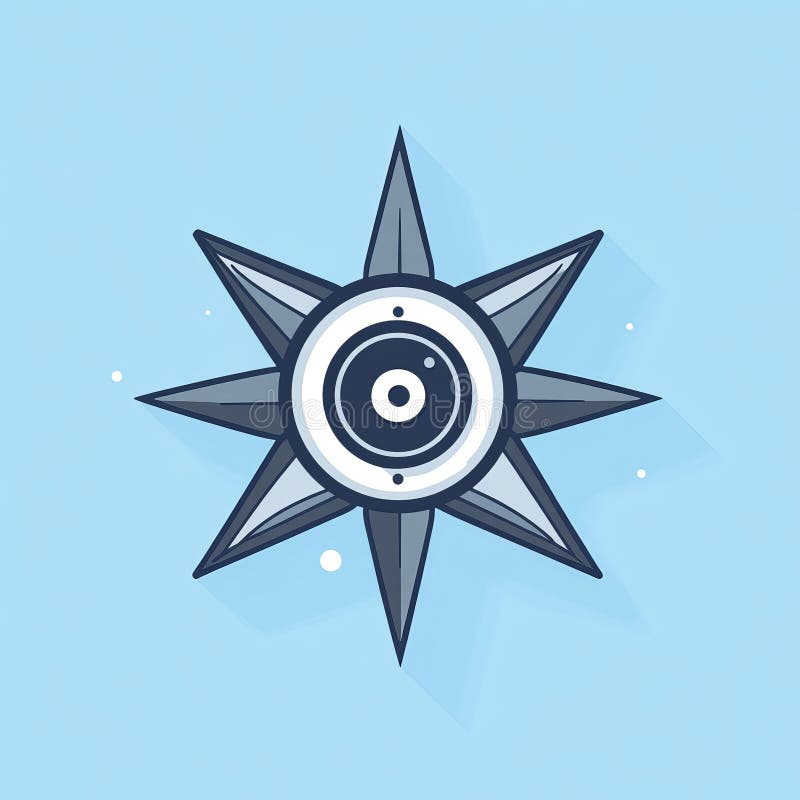 Compass Symbol on Blue Background. Vector Illustration. Eps 10 Stock ...