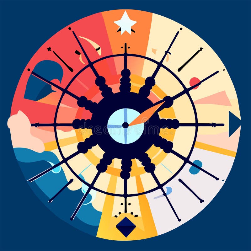 The Compass is a Symbol of the Direction of Movement. Vector ...