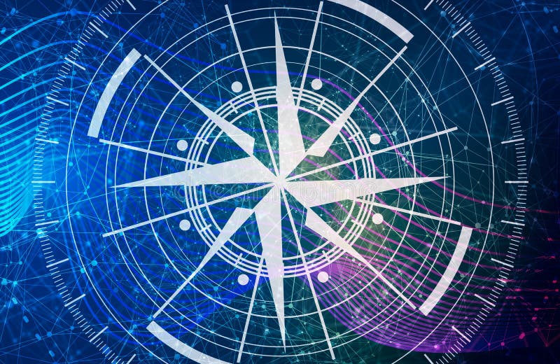 Compass Symbol on Geometry Pattern Stock Illustration - Illustration of ...