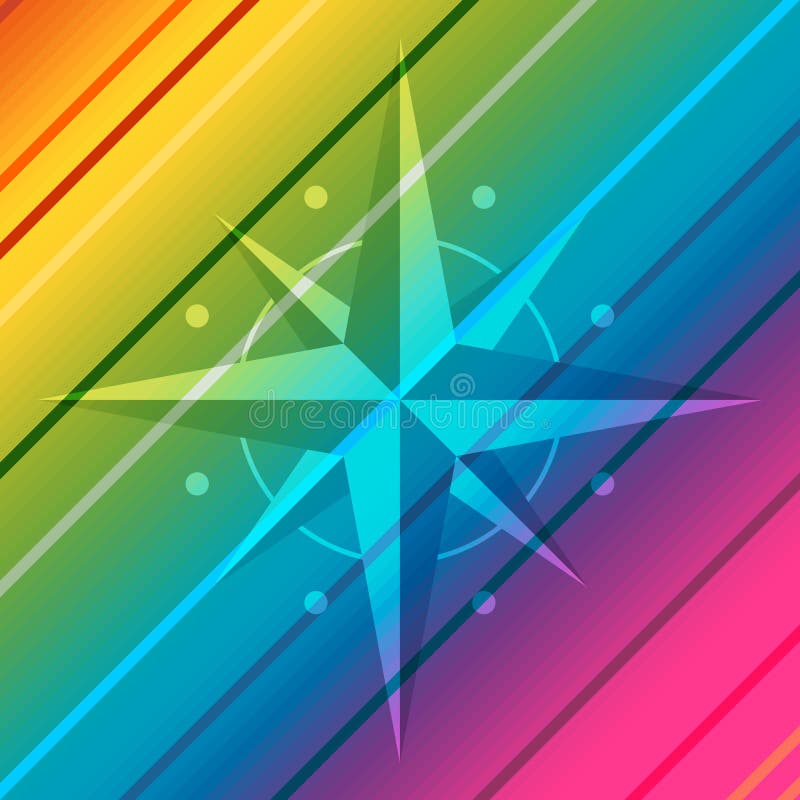 Compass Symbol on Geometry Pattern Stock Illustration - Illustration of ...