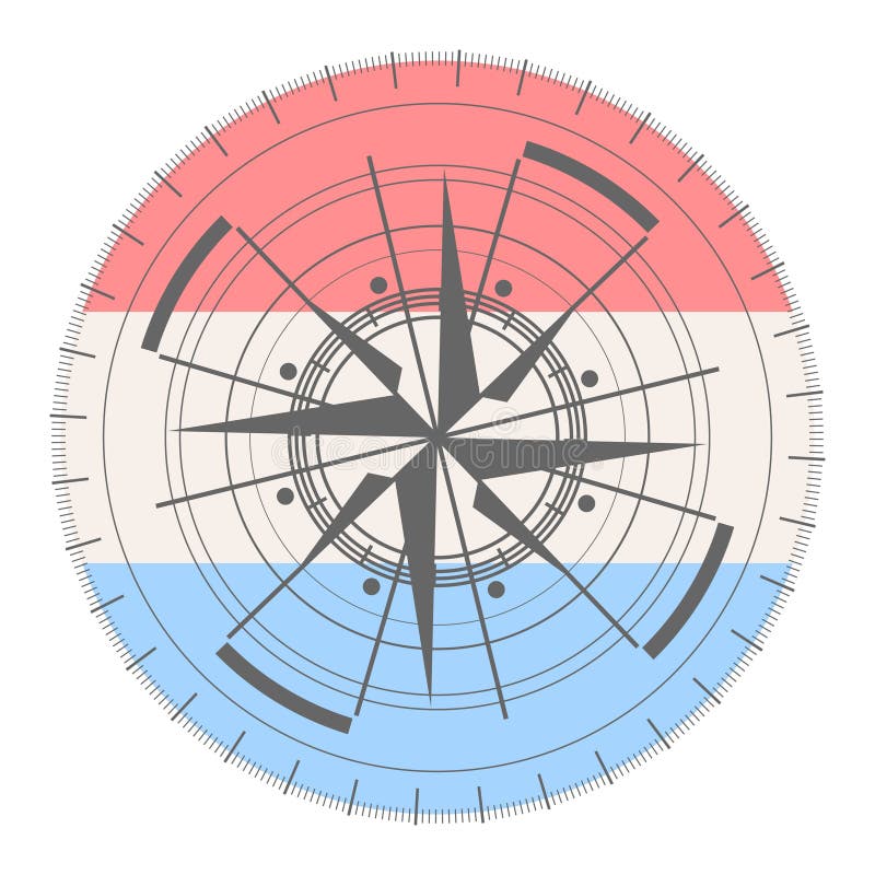 Compass Symbol on Geometry Pattern and National Flag Stock Vector ...