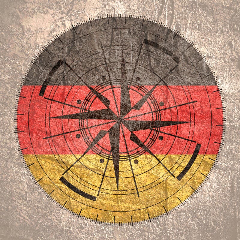 Compass Symbol on Geometry Pattern and National Flag Stock Illustration ...
