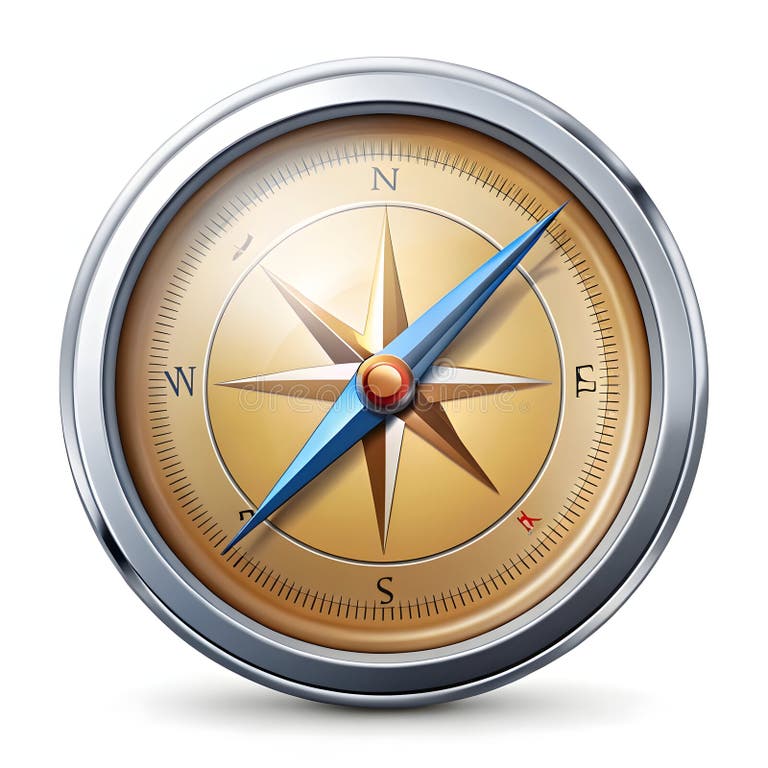 Compass Symbol Icon Isolated on White Background Stock Illustration ...
