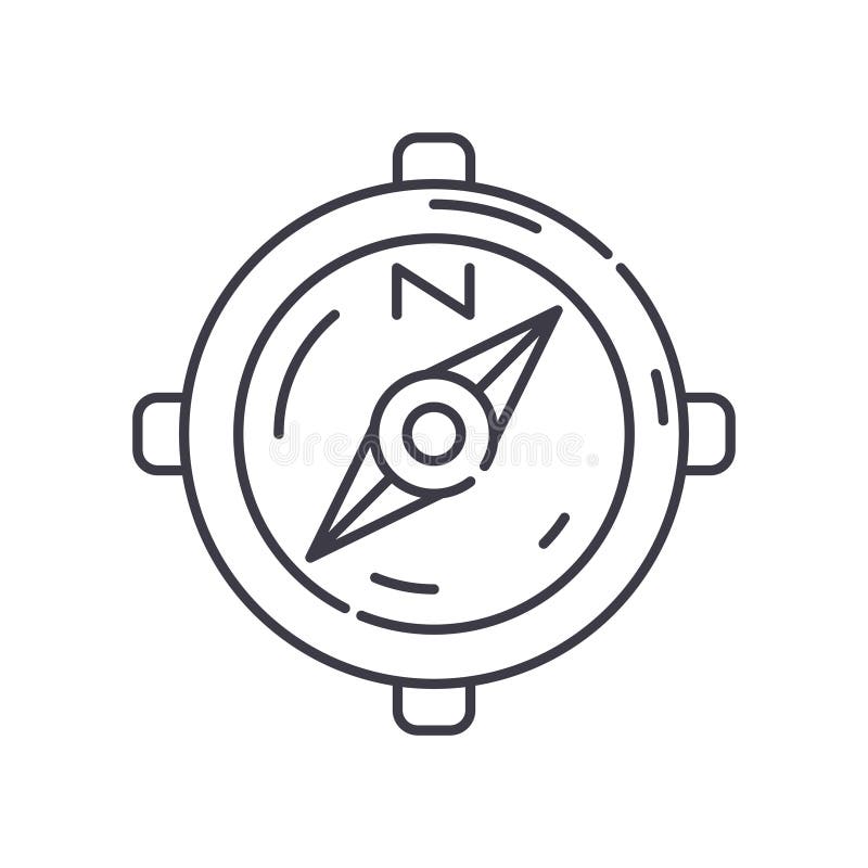 Compass Symbol Icon, Linear Isolated Illustration, Thin Line Vector ...
