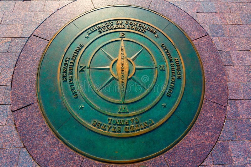 Compass Symbolic on Washington DC Ground Stock Photo - Image of ...