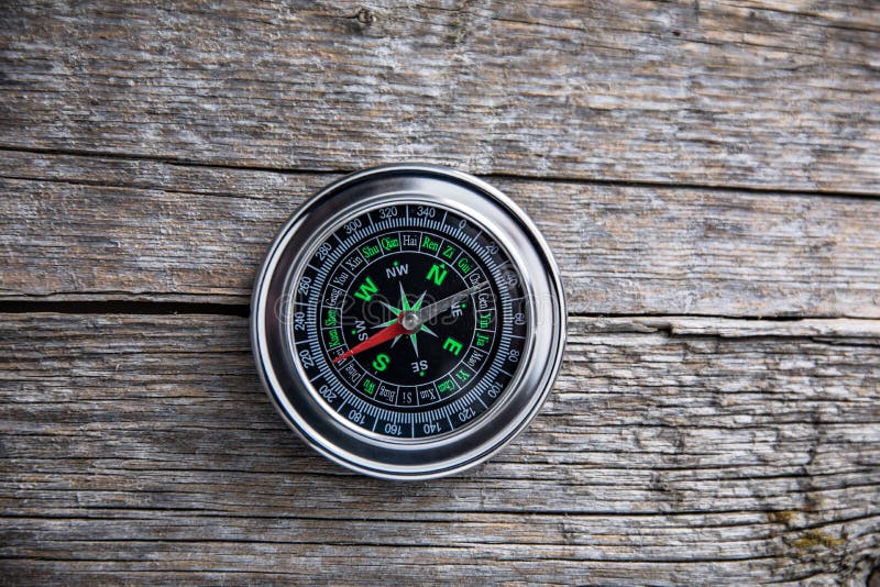 Compass on table stock image. Image of vintage, geography - 194583949
