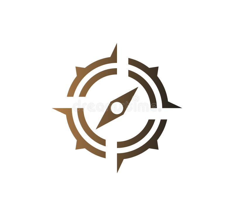 Compass-teken Logo in De Vorm Van Een Vereenvoudigd Kompas Vector ...