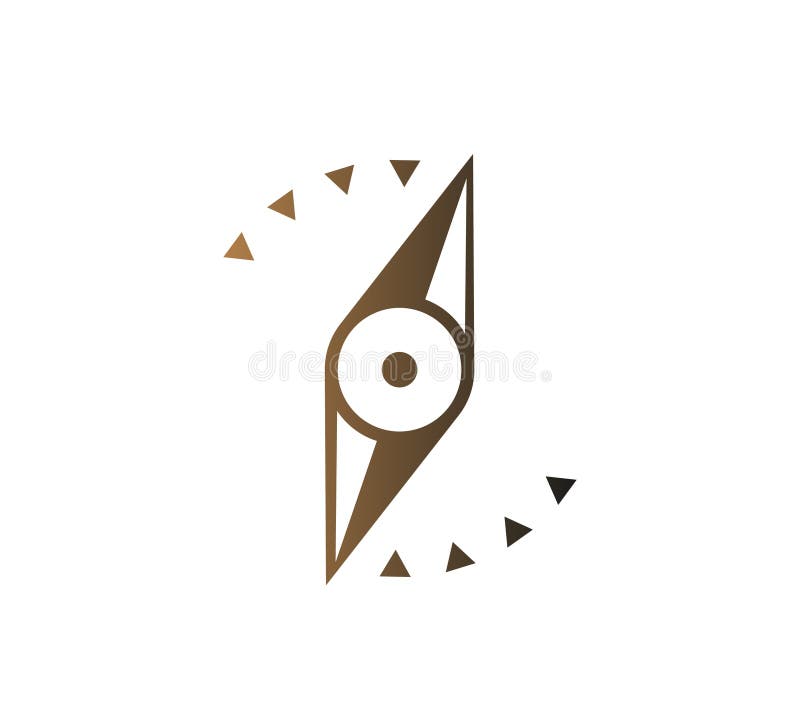 Compass-teken Logo in De Vorm Van Een Vereenvoudigd Kompas Vector ...