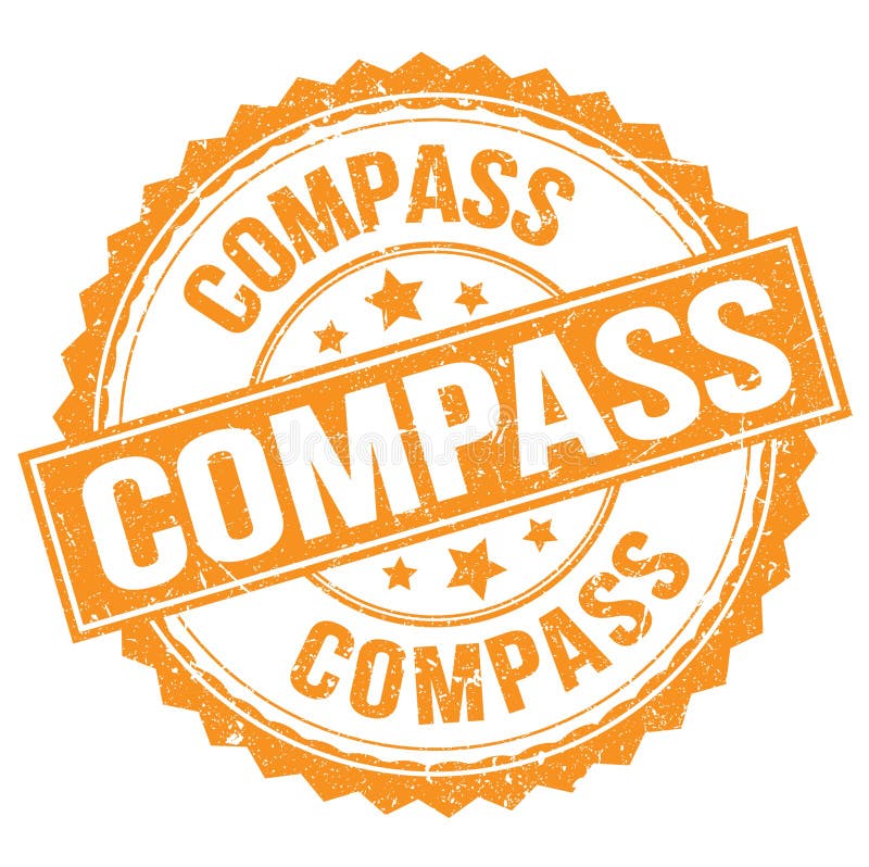 COMPASS Text on Orange Round Stamp Sign Stock Illustration ...