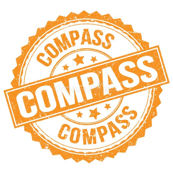 COMPASS Text on Orange Round Stamp Sign Stock Illustration ...