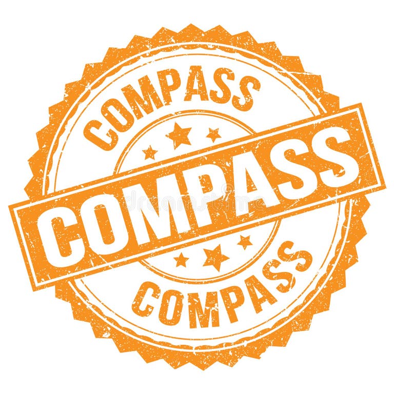 COMPASS Text on Orange Round Stamp Sign Stock Illustration ...