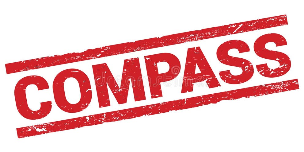 COMPASS Text on Red Rectangle Stamp Sign Stock Photo - Image of stamp ...