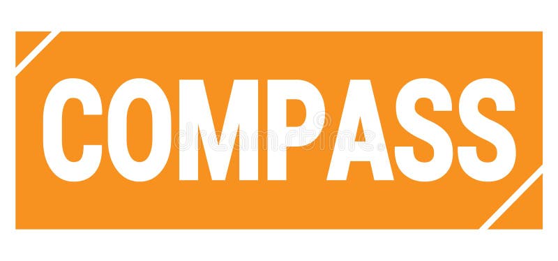 COMPASS Text Written on Orange Stamp Sign Stock Illustration ...