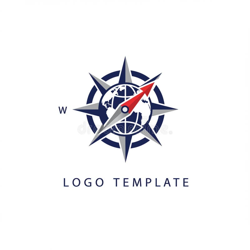 Compass-themed Logo Features a Globe at the Center with a Directional ...