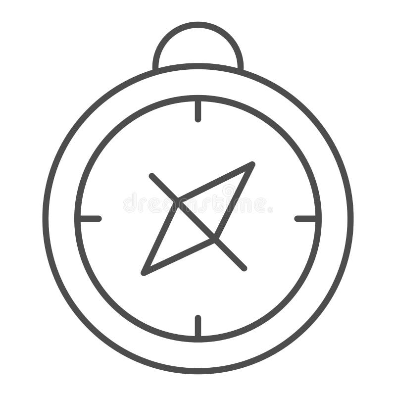 Compass Thin Line Icon. Cartography Vector Illustration Isolated on ...