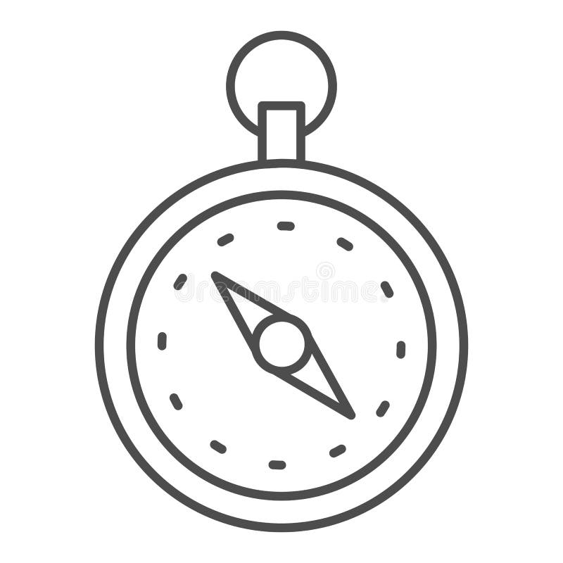 Compass Thin Line Icon, Nautical Concept, Navigation Equipment Sign on ...