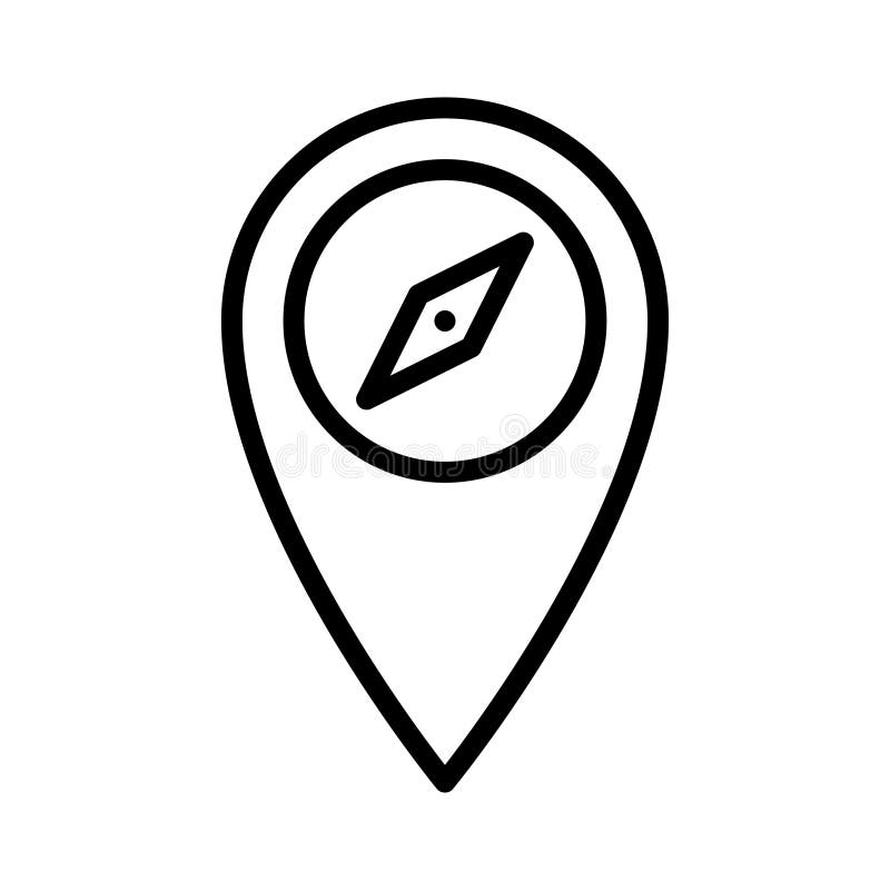 Compass Thin Line Vector Icon Stock Vector - Illustration of pack, flat ...