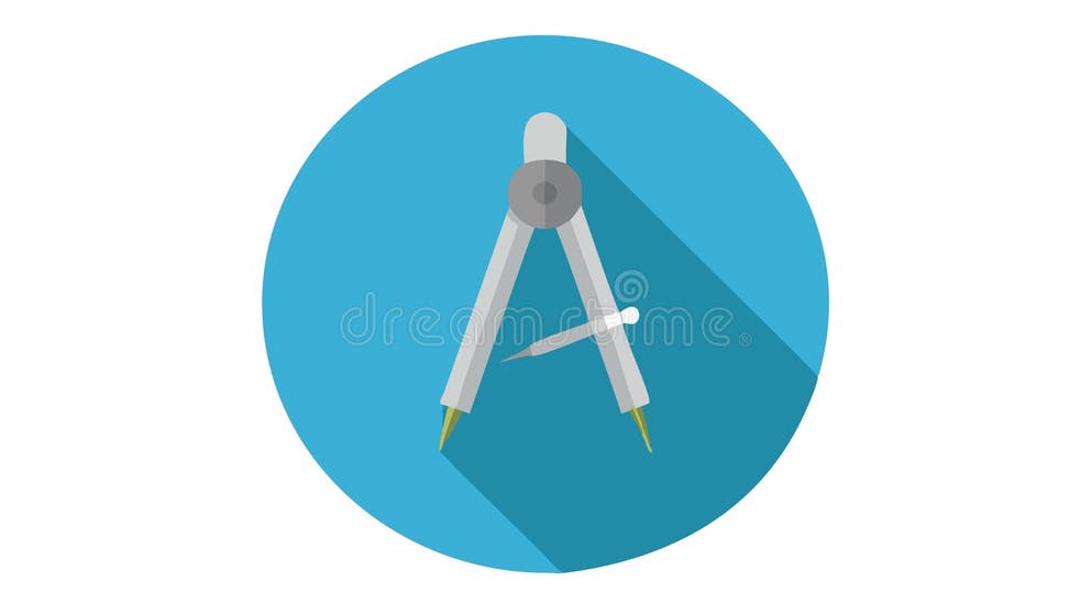 Compass Tool Icon, Drafting and Measurement Graphic, Vector Design ...