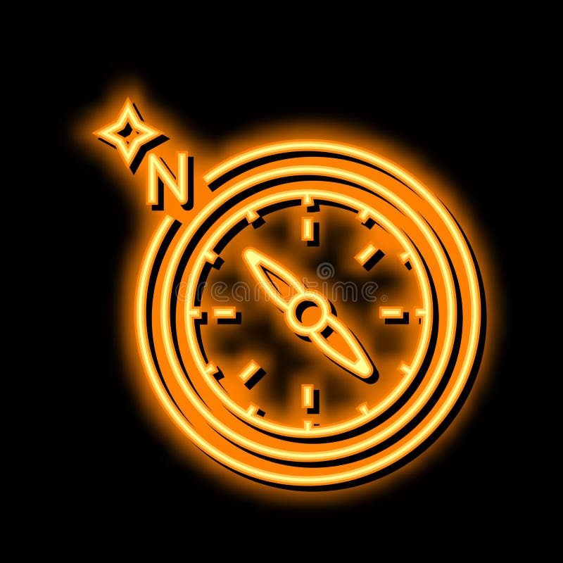 Compass Tool Neon Glow Icon Illustration Stock Vector - Illustration of ...